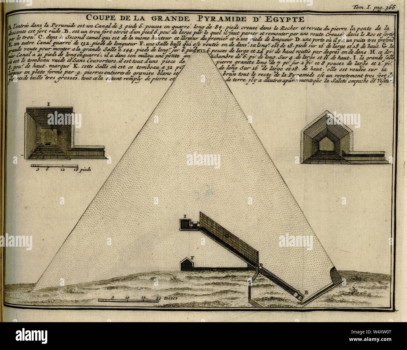 Coupe de la grande Pyramide d'Egypte - Lucas Paul - 1720 Stock Photo ...