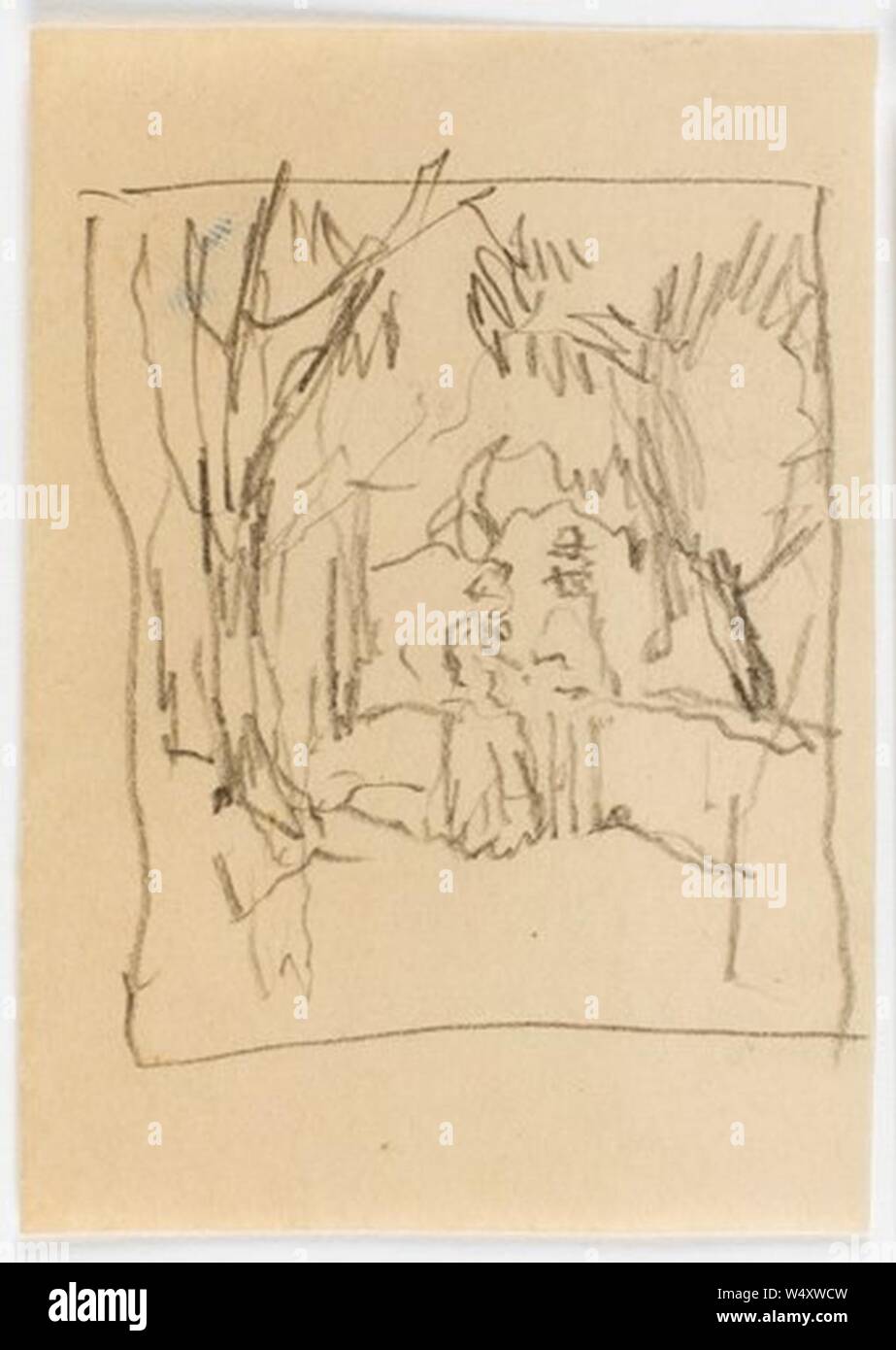 Couple under trees (Malevich End of 1920s Stock Photo - Alamy