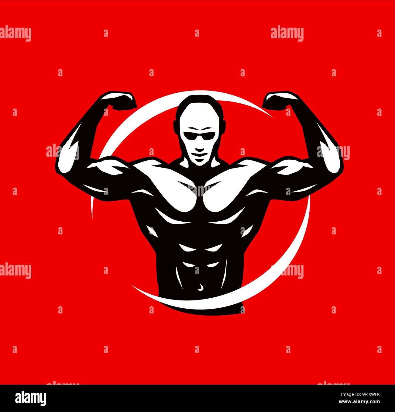 Muscular body symbol bodybuilding hi-res stock photography and images - Alamy