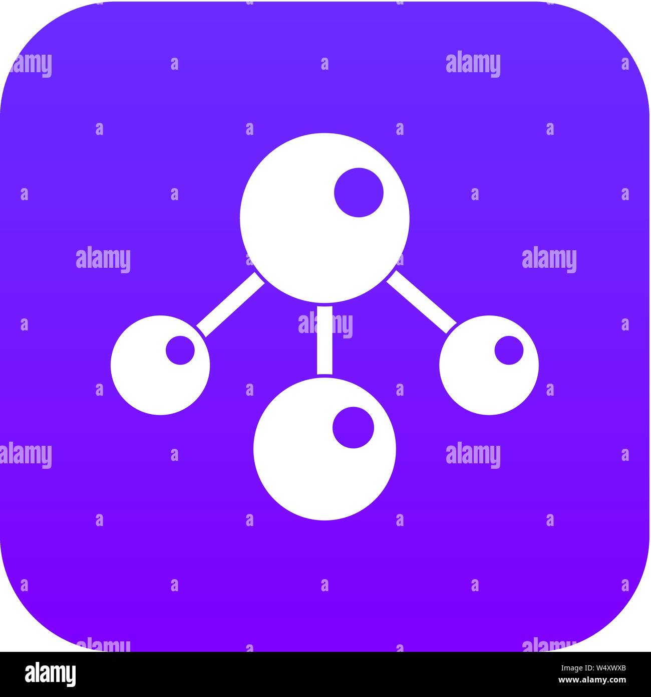 Chemical and physical molecules icon digital purple Stock Vector Image ...