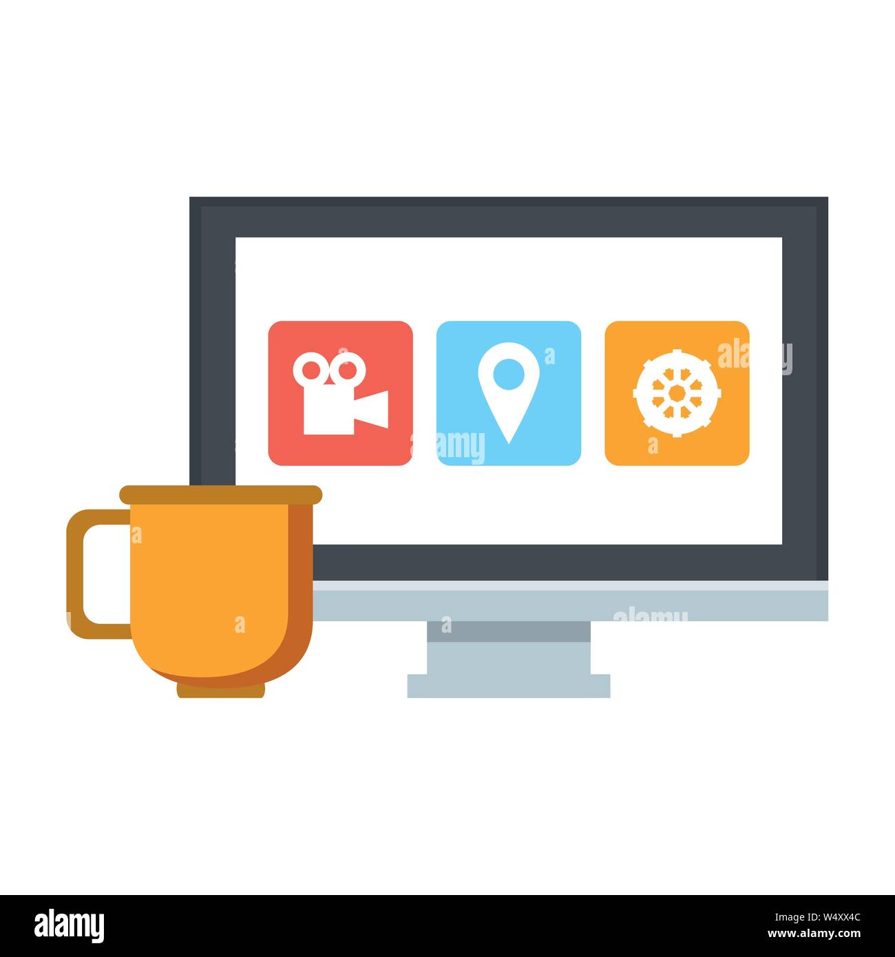 technology digital online modern cartoon Stock Vector Image & Art - Alamy