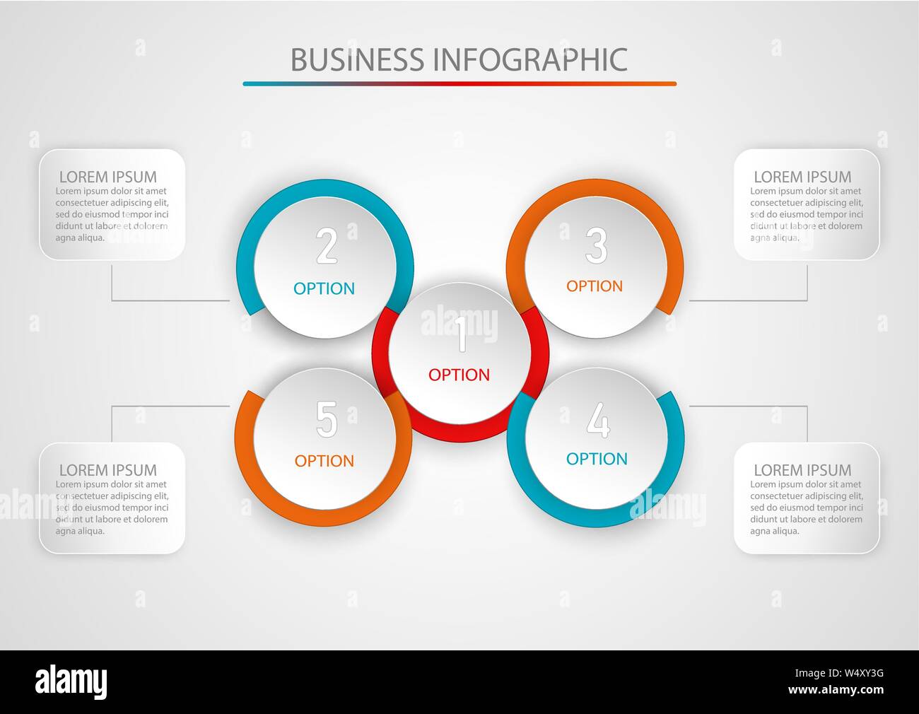 Abstract infographic template with a five steps. Vector illustration ...