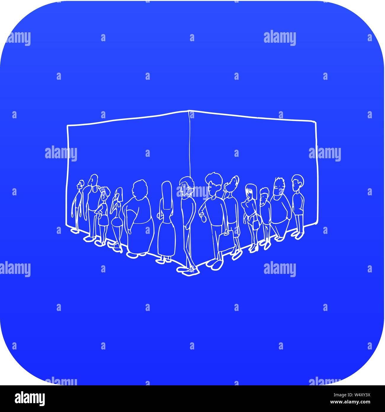 People queue icon blue vector Stock Vector Image & Art - Alamy