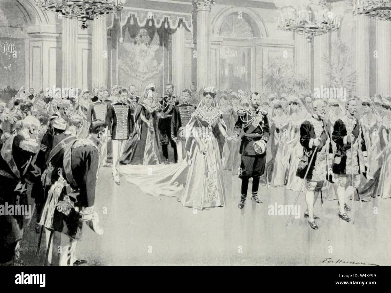 Court Ball. The Emperor leading the Empress through the ball-room, c ...