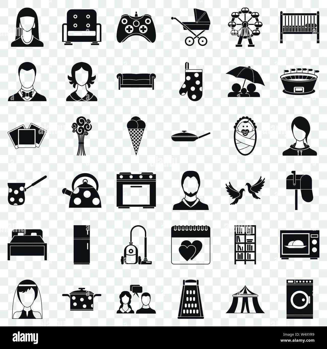 Family icons set, simple style Stock Vector Image & Art - Alamy
