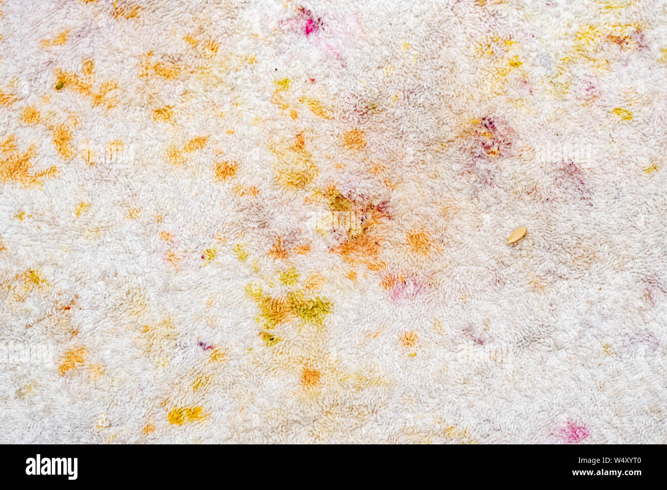 close up food stain on the clothes, dirty things in laundry Stock Photo ...