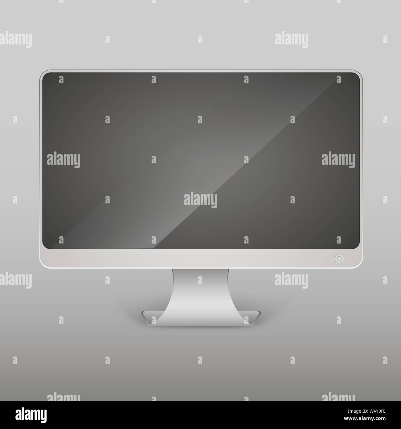 Vector Realistic Empty Computer Monitor Pc Display Isolated Mock Up