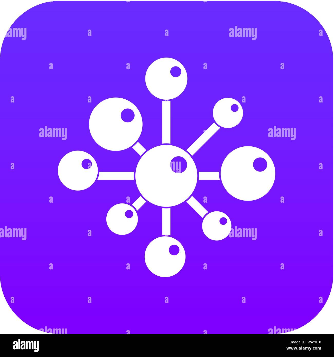 Chemical and physical molecules icon digital purple Stock Vector Image ...