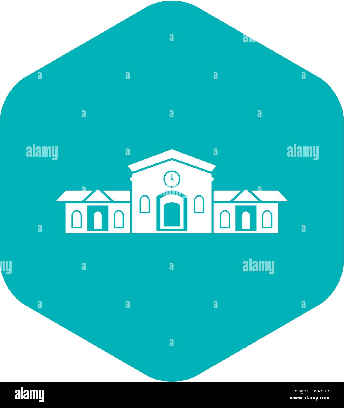 Railway station building icon, simple style Stock Vector Image & Art ...