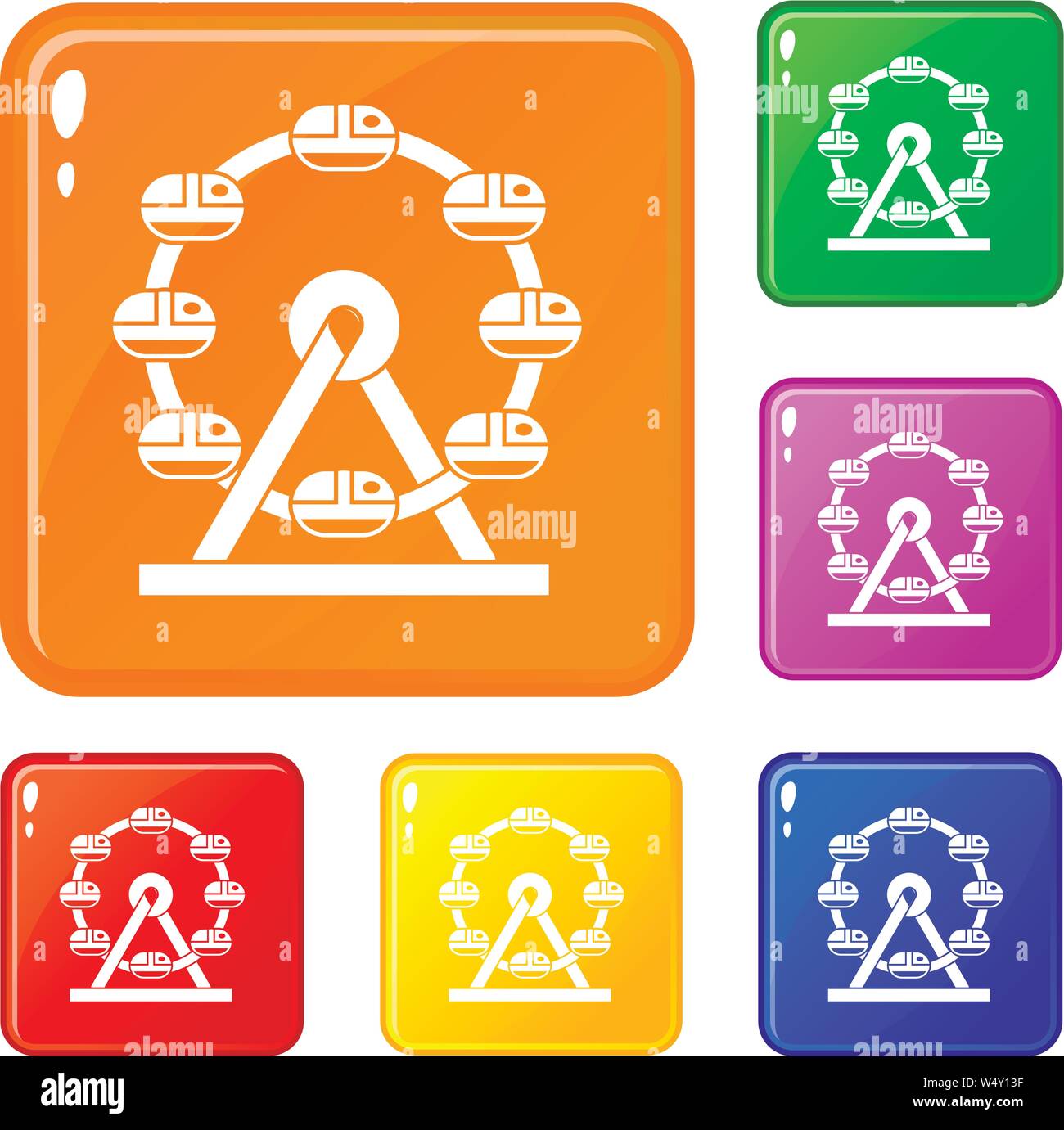 Giant ferris wheel icons set vector color Stock Vector Image & Art - Alamy