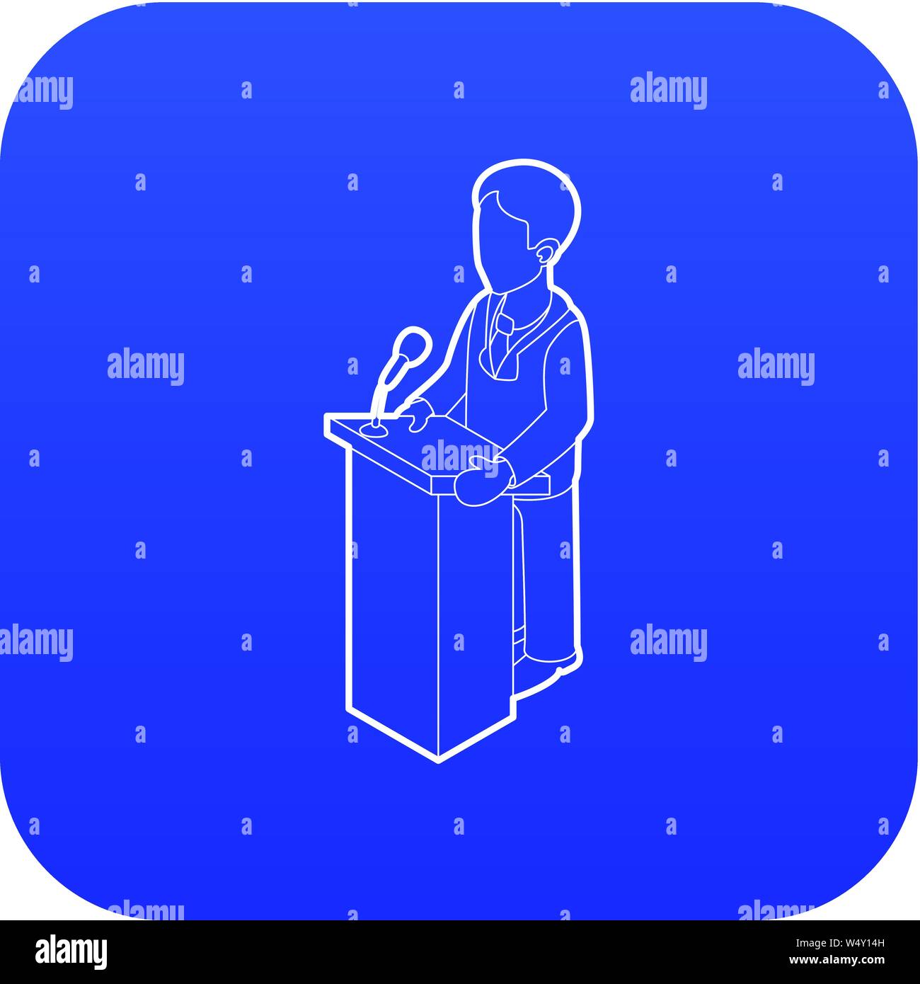 Orator speaking from tribune, outline style Stock Vector Image & Art ...