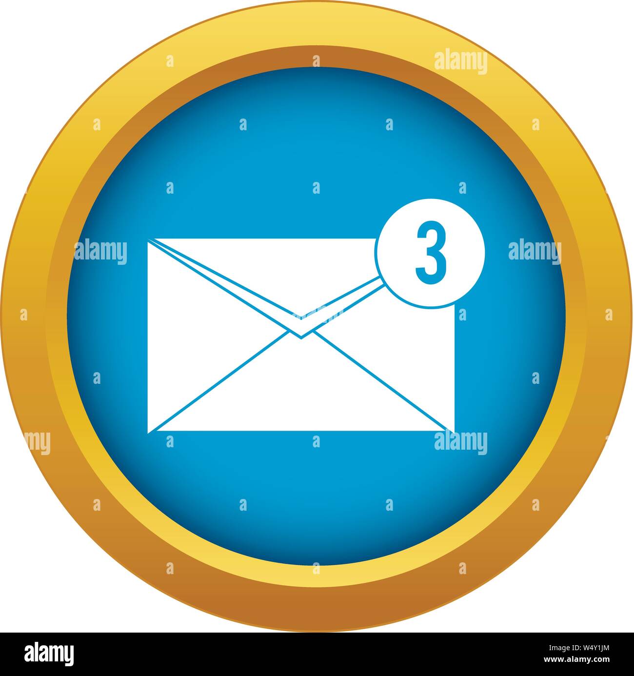 Envelope with three messages icon blue vector isolated Stock Vector ...