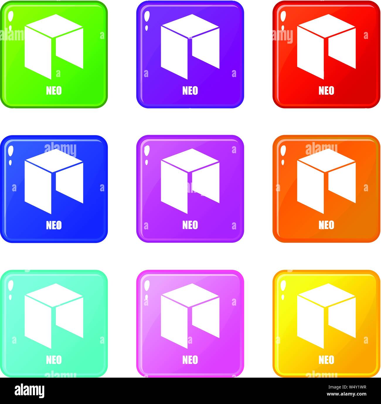 Neo icons set 9 color collection Stock Vector Image & Art - Alamy