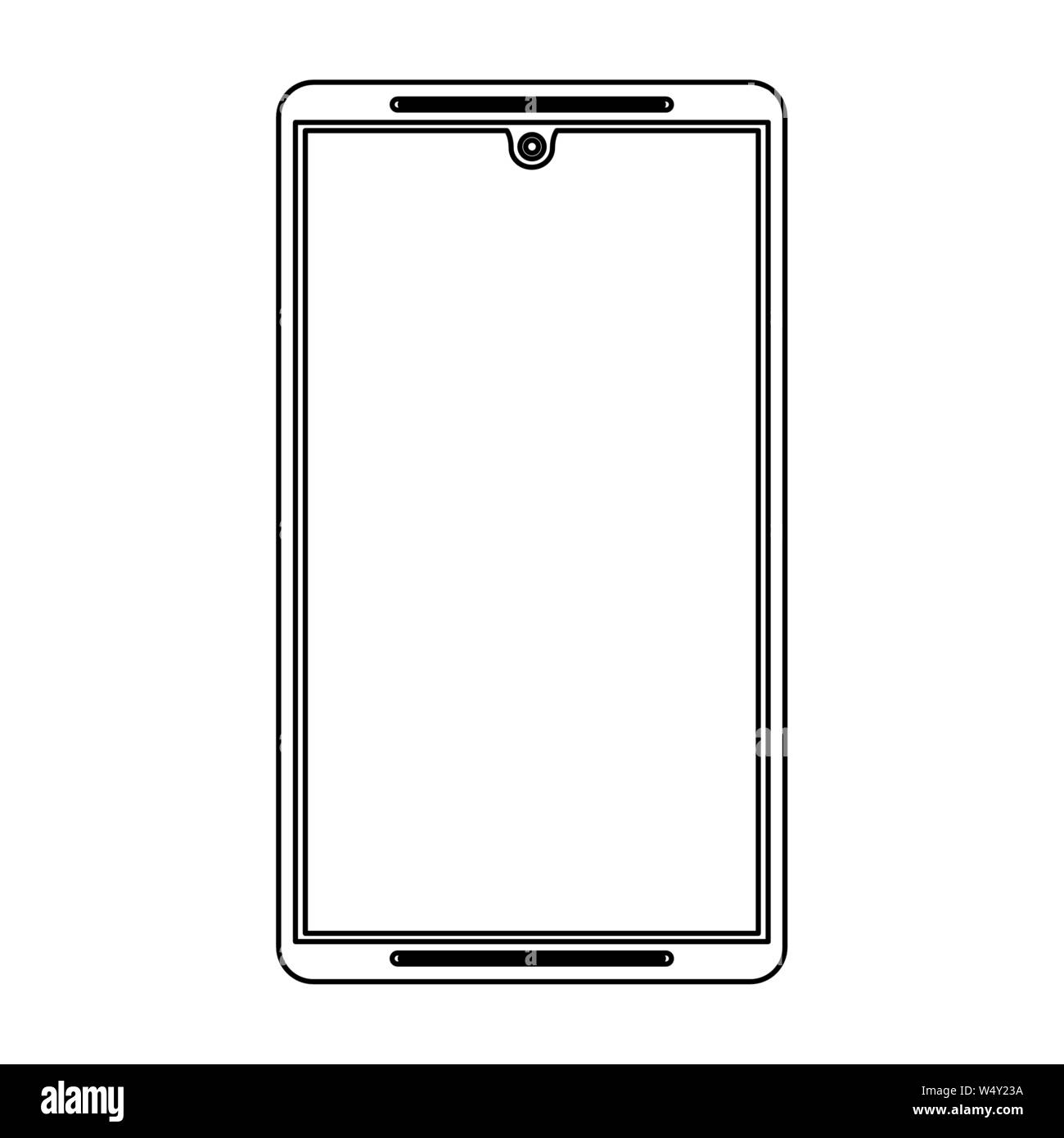 technology digital online modern cartoon in black and white Stock ...