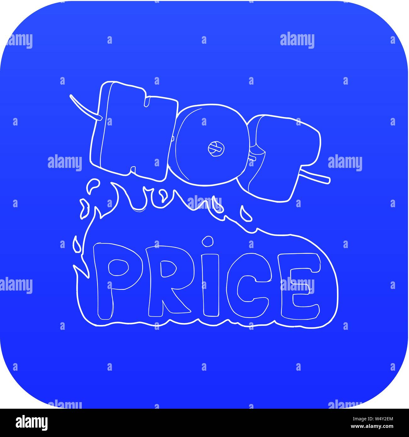 Hot price icon blue vector Stock Vector Image & Art - Alamy