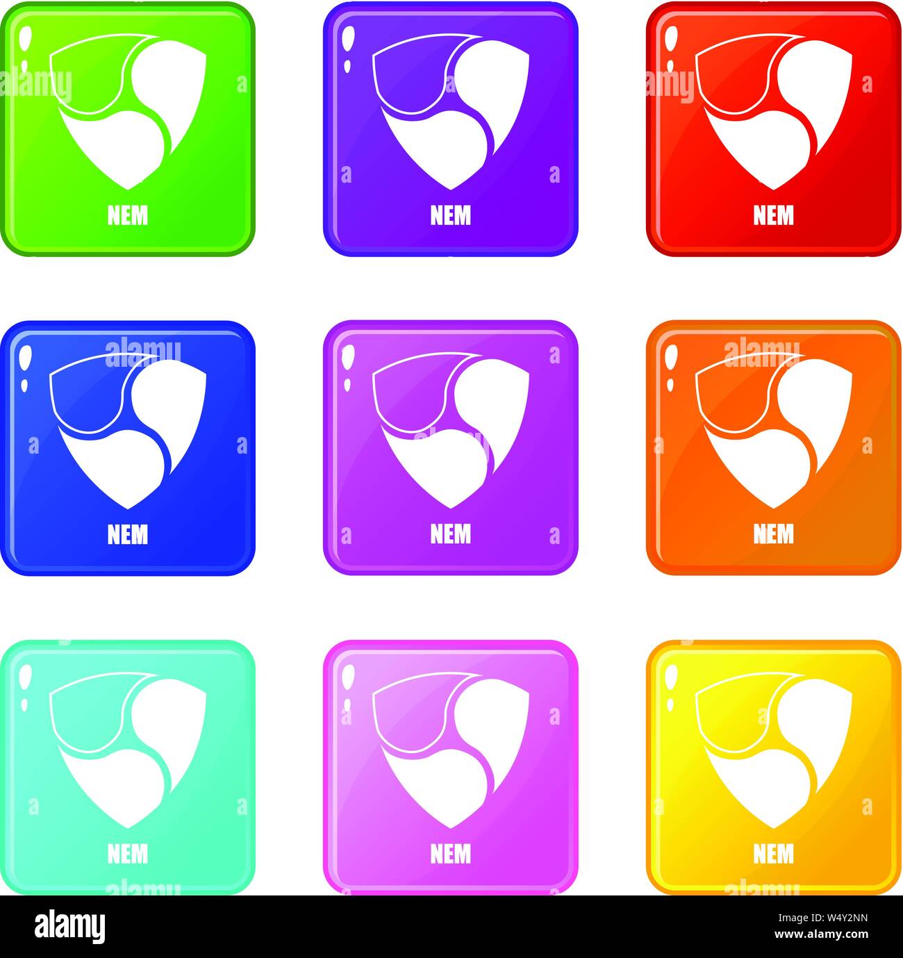 Nem icons set 9 color collection Stock Vector Image & Art - Alamy