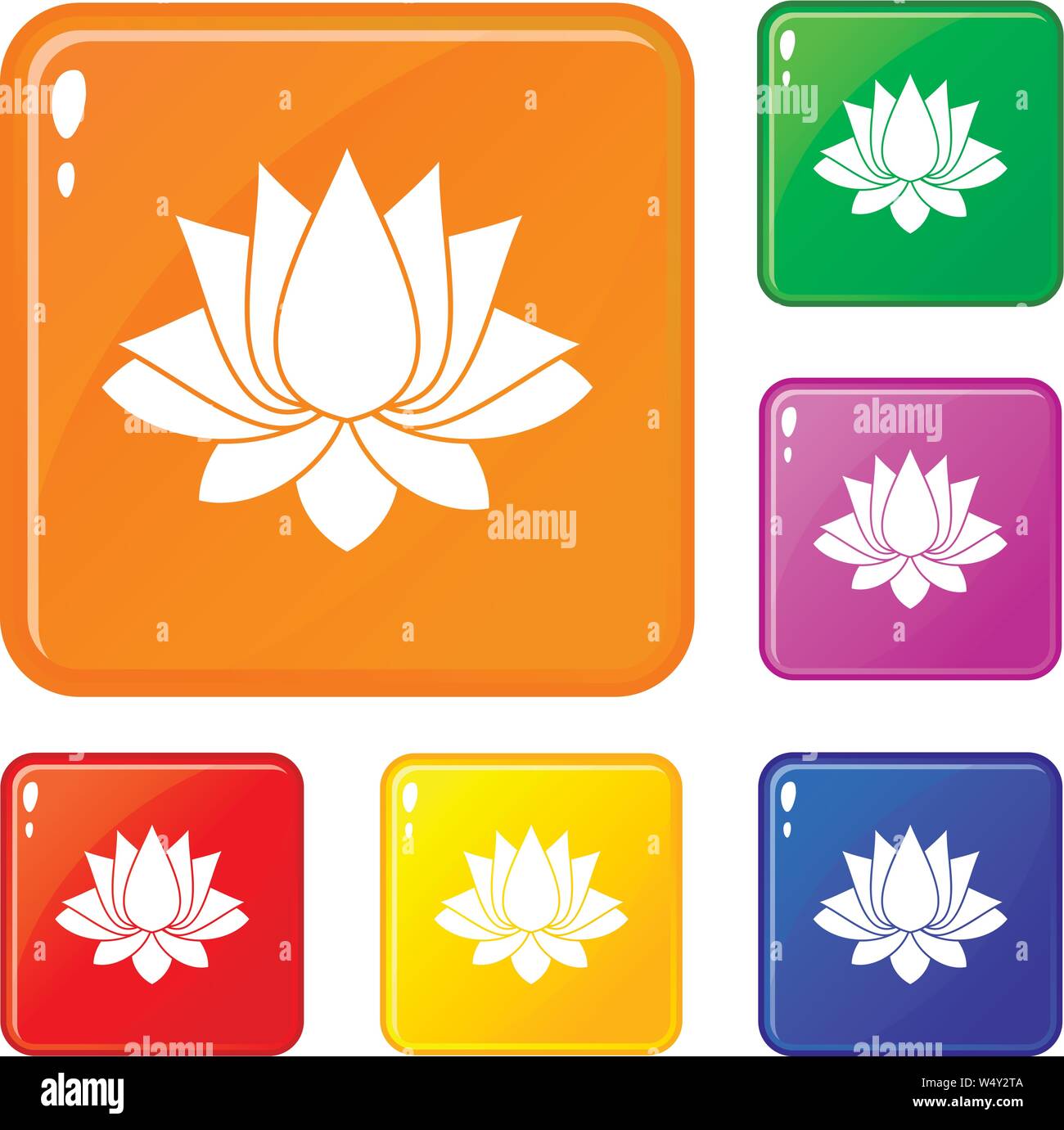 Lotus icons set vector color Stock Vector Image & Art - Alamy