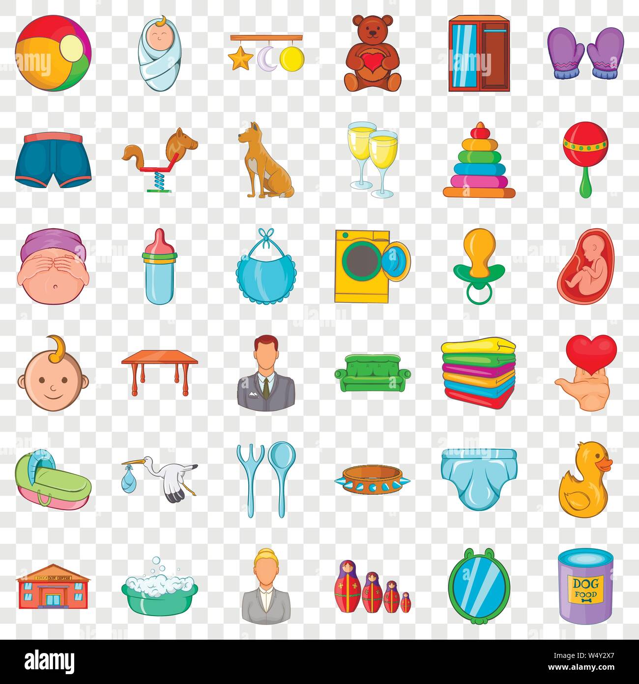 Family icons set, cartoon style Stock Vector Image & Art - Alamy