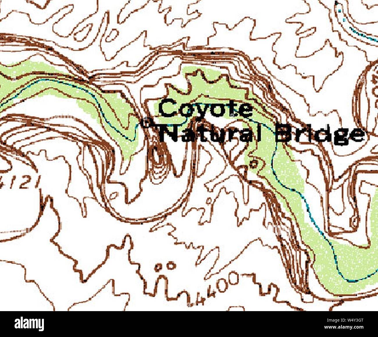 Coyote Natural Bridge map Stock Photo - Alamy