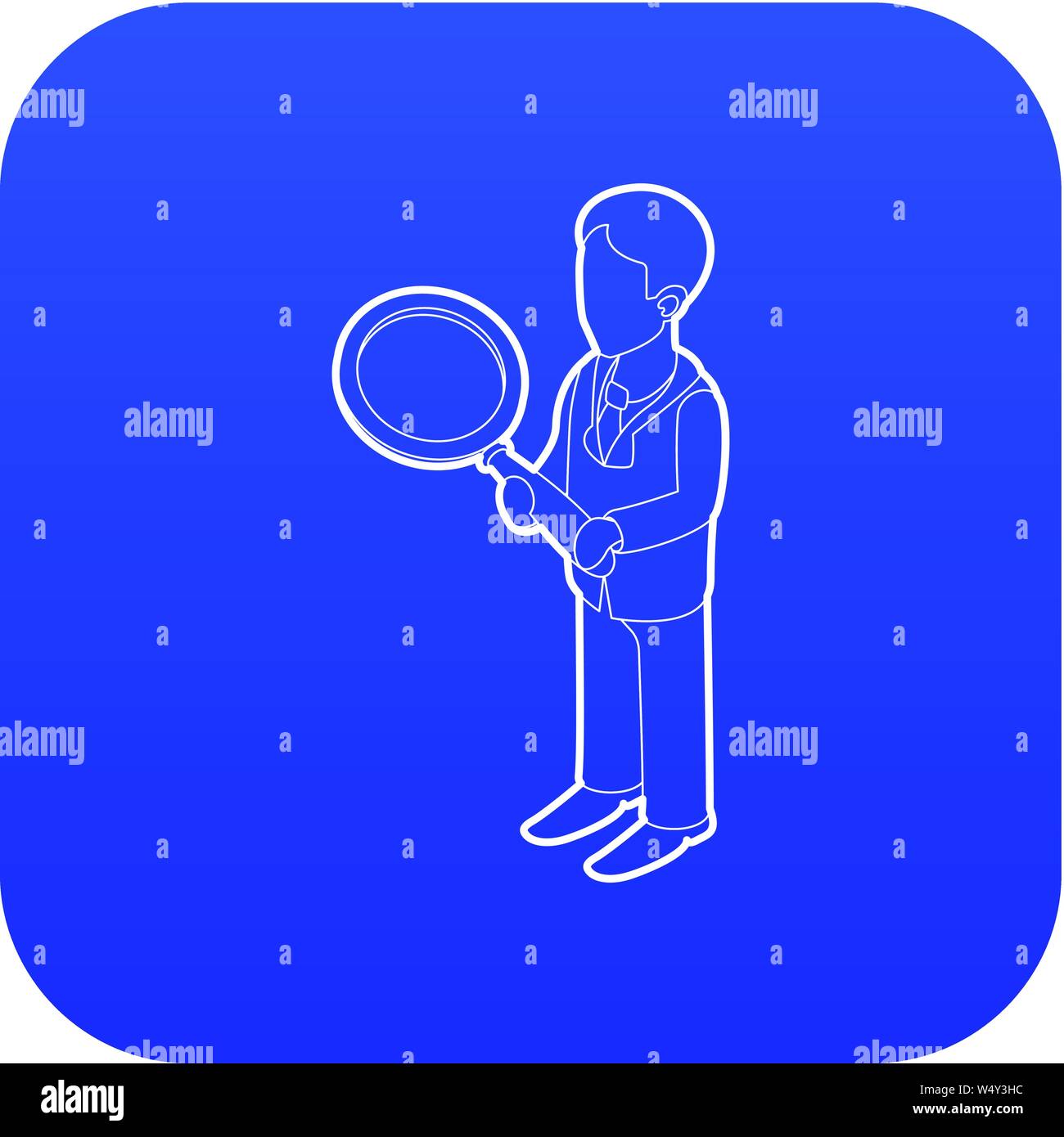 Adult with loupe blue Stock Vector Images - Alamy