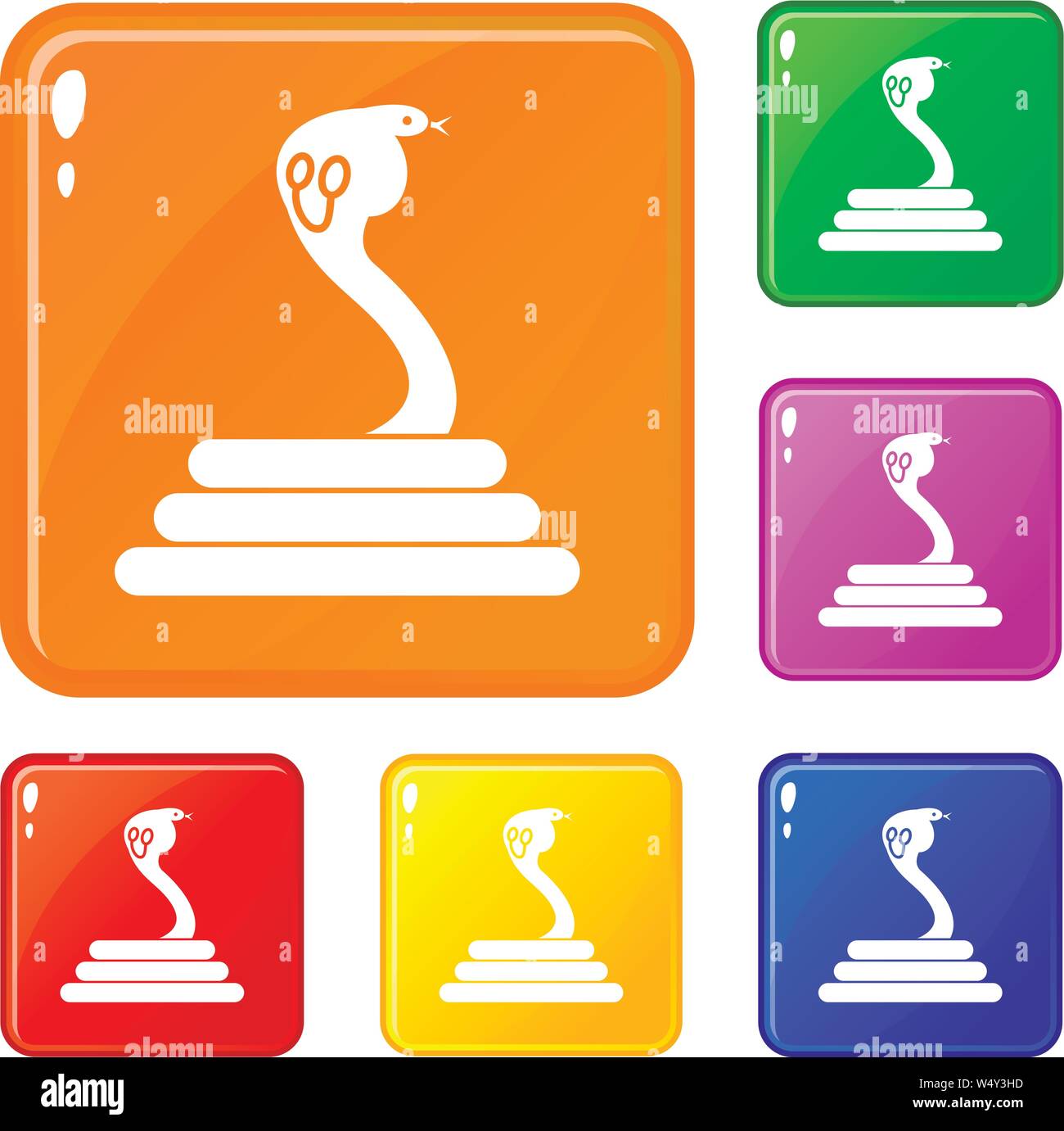 Cobra icons set vector color Stock Vector Image & Art - Alamy