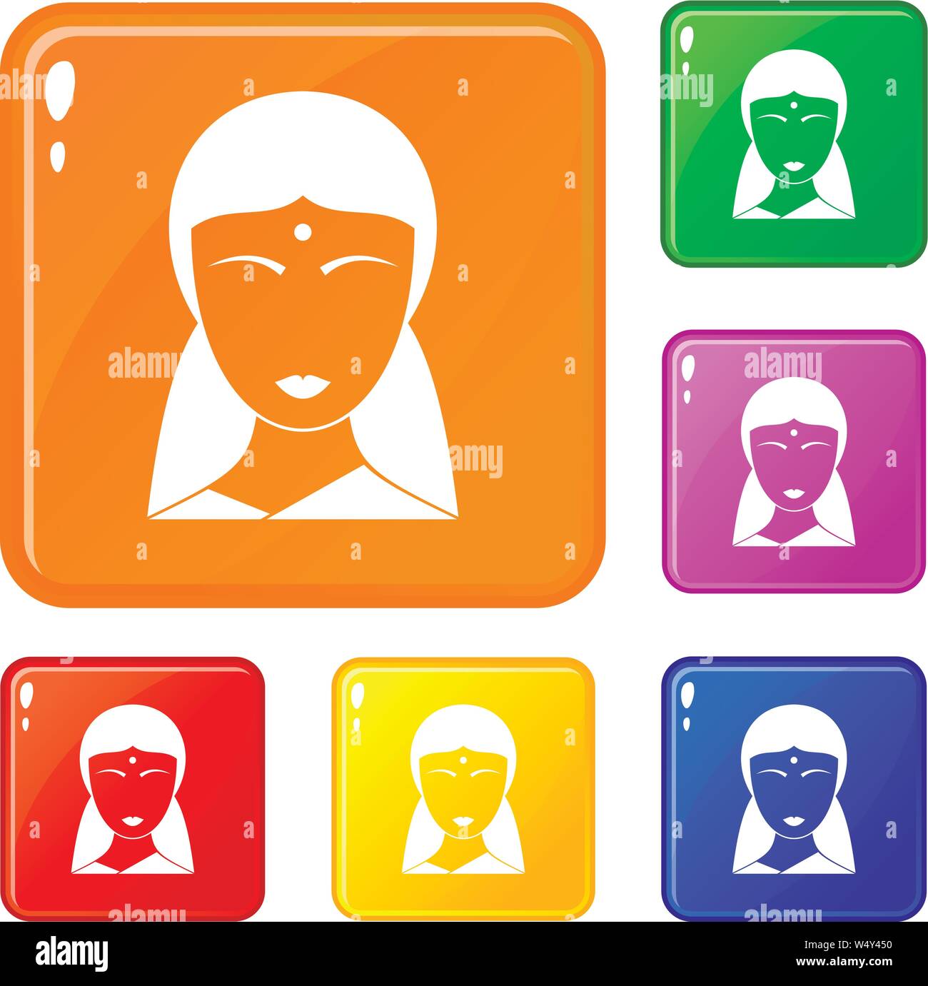 Indian woman icons set vector color Stock Vector Image & Art - Alamy