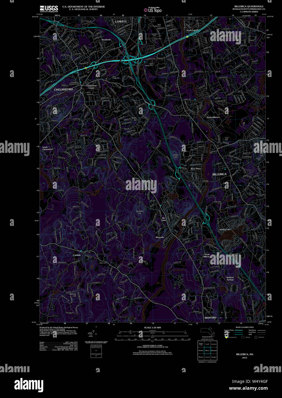 Massachusetts USGS Historical Topo Map MA Billerica 20120606 TM ...