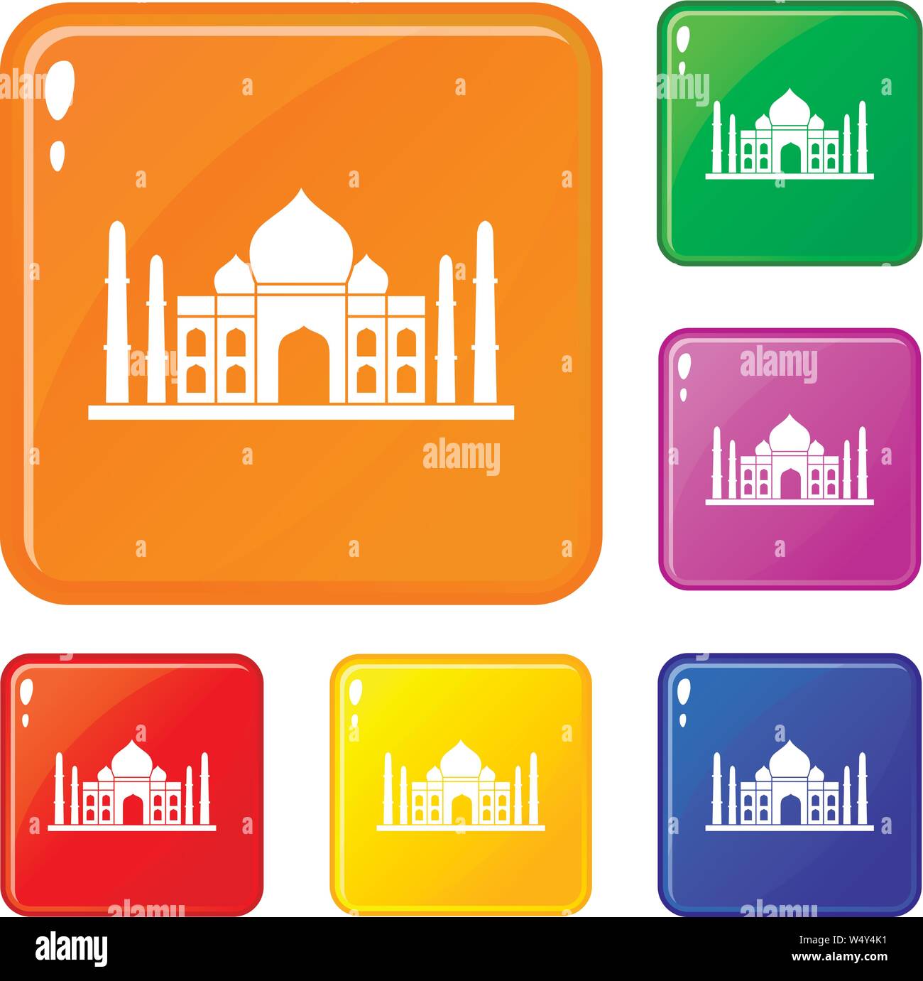 Taj mahal icons set vector color Stock Vector Image & Art - Alamy