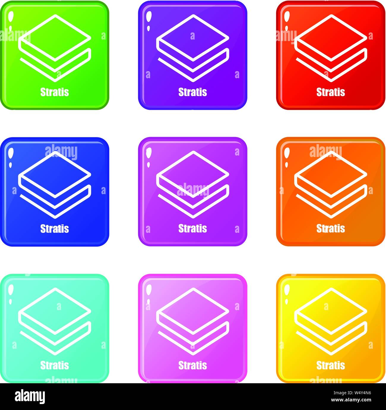 Stratis icons set 9 color collection Stock Vector Image & Art - Alamy