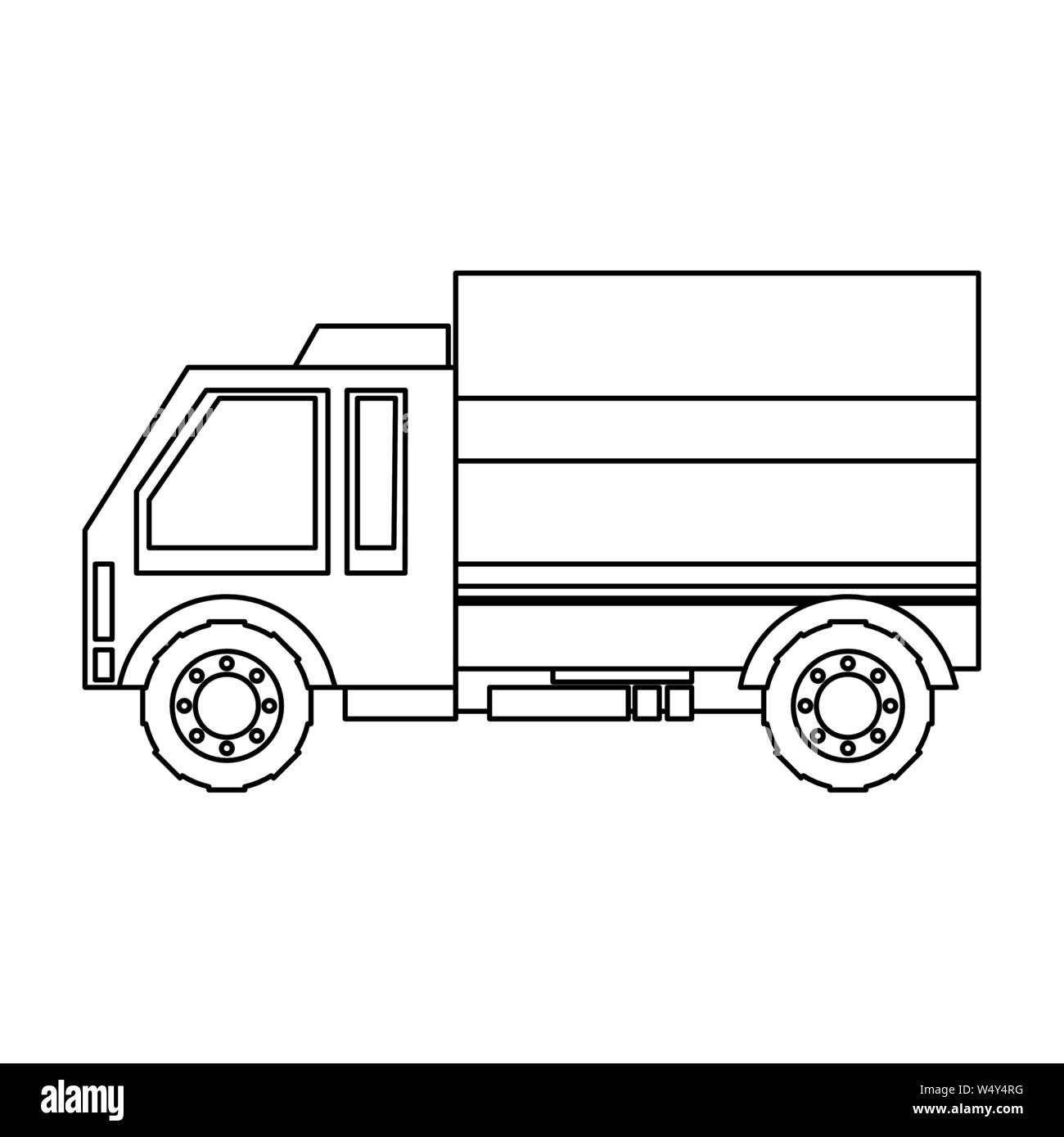 Cartoon Truck Black And White