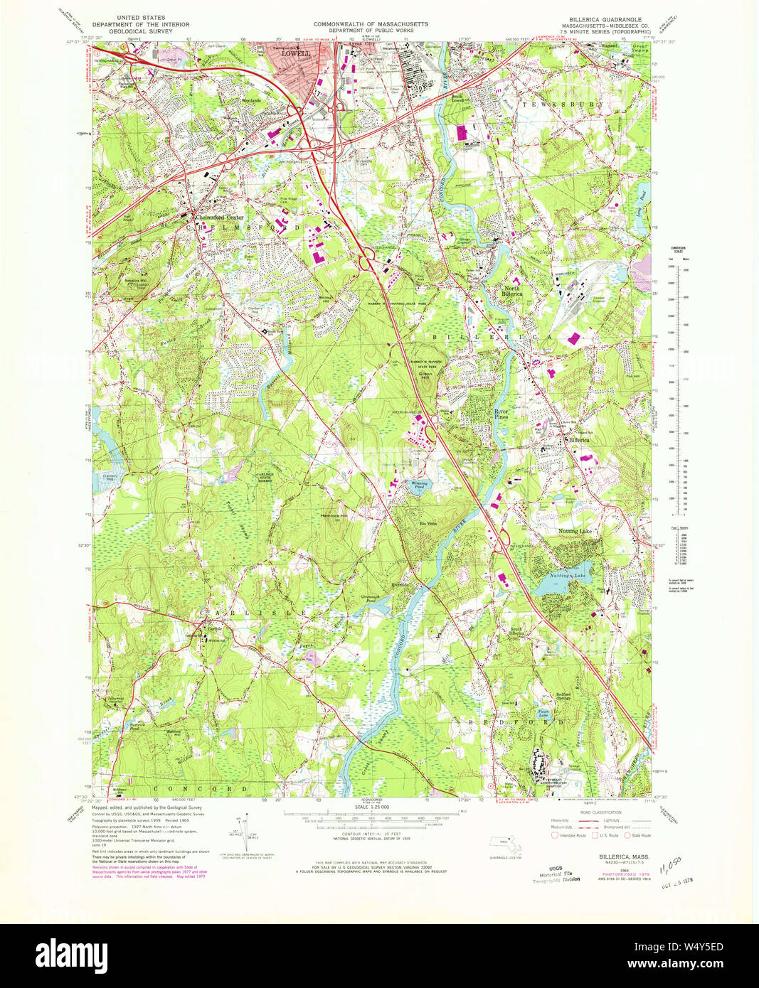 Massachusetts USGS Historical Topo Map MA Billerica 350852 1965 25000 ...