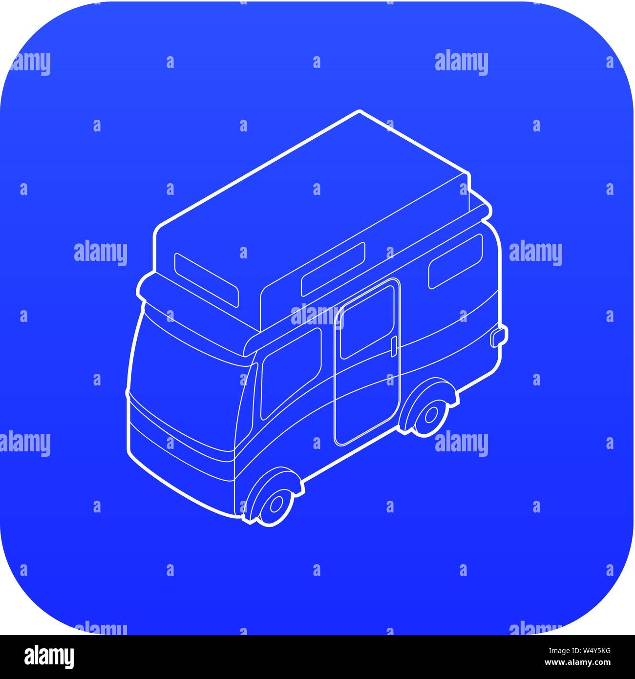 Camper van icon blue vector Stock Vector Image & Art - Alamy