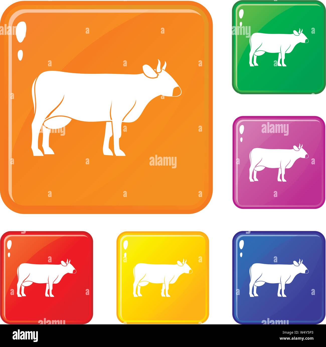 Cow icons set vector color Stock Vector Image & Art - Alamy
