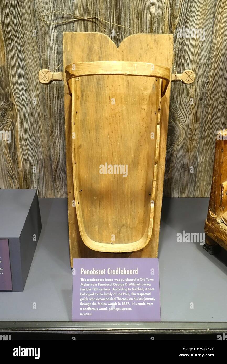 Cradleboard, Penobscot, purchased in Old Town, Maine, late 1800s ...