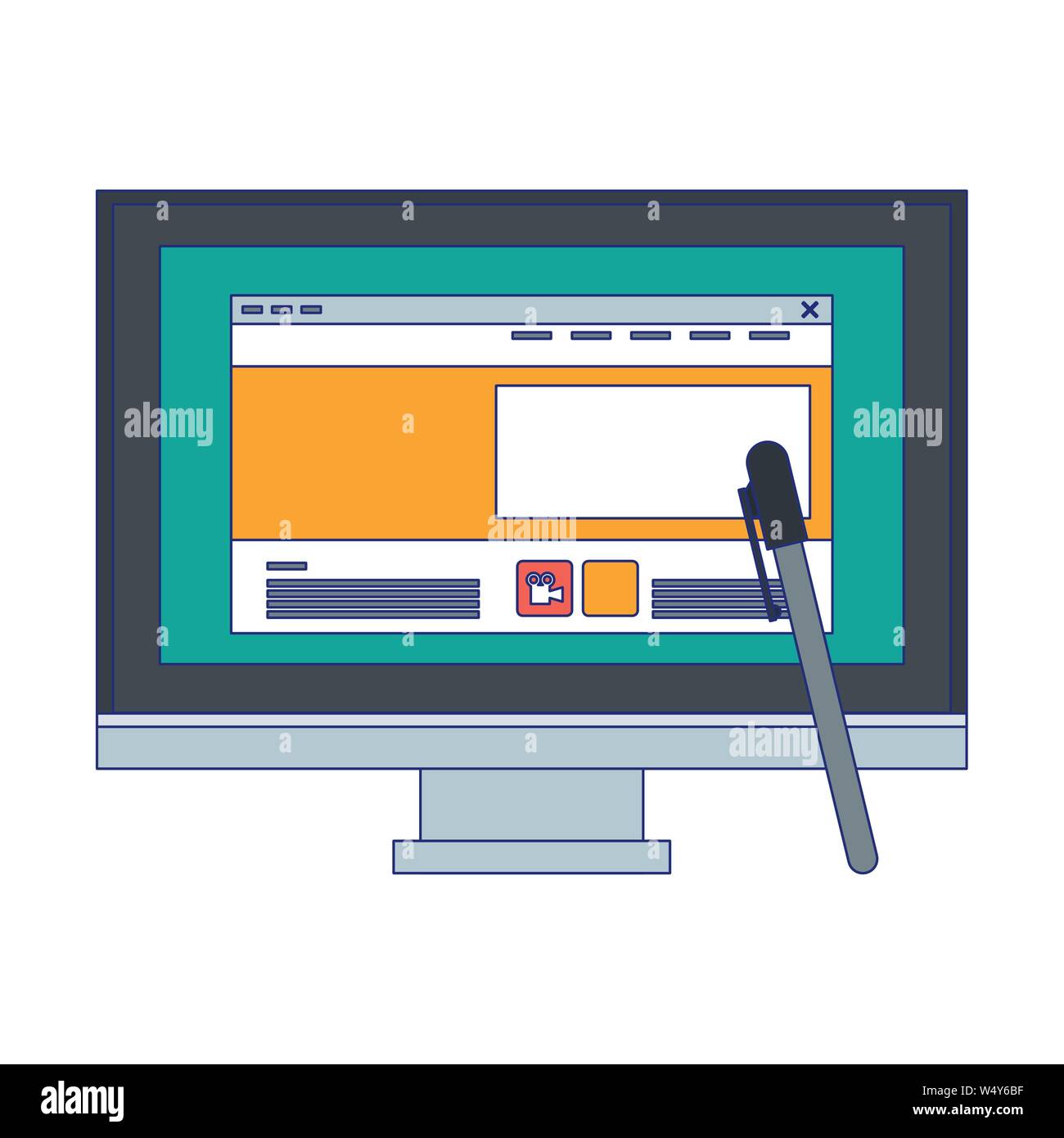 technology digital online modern cartoon Stock Vector Image & Art - Alamy