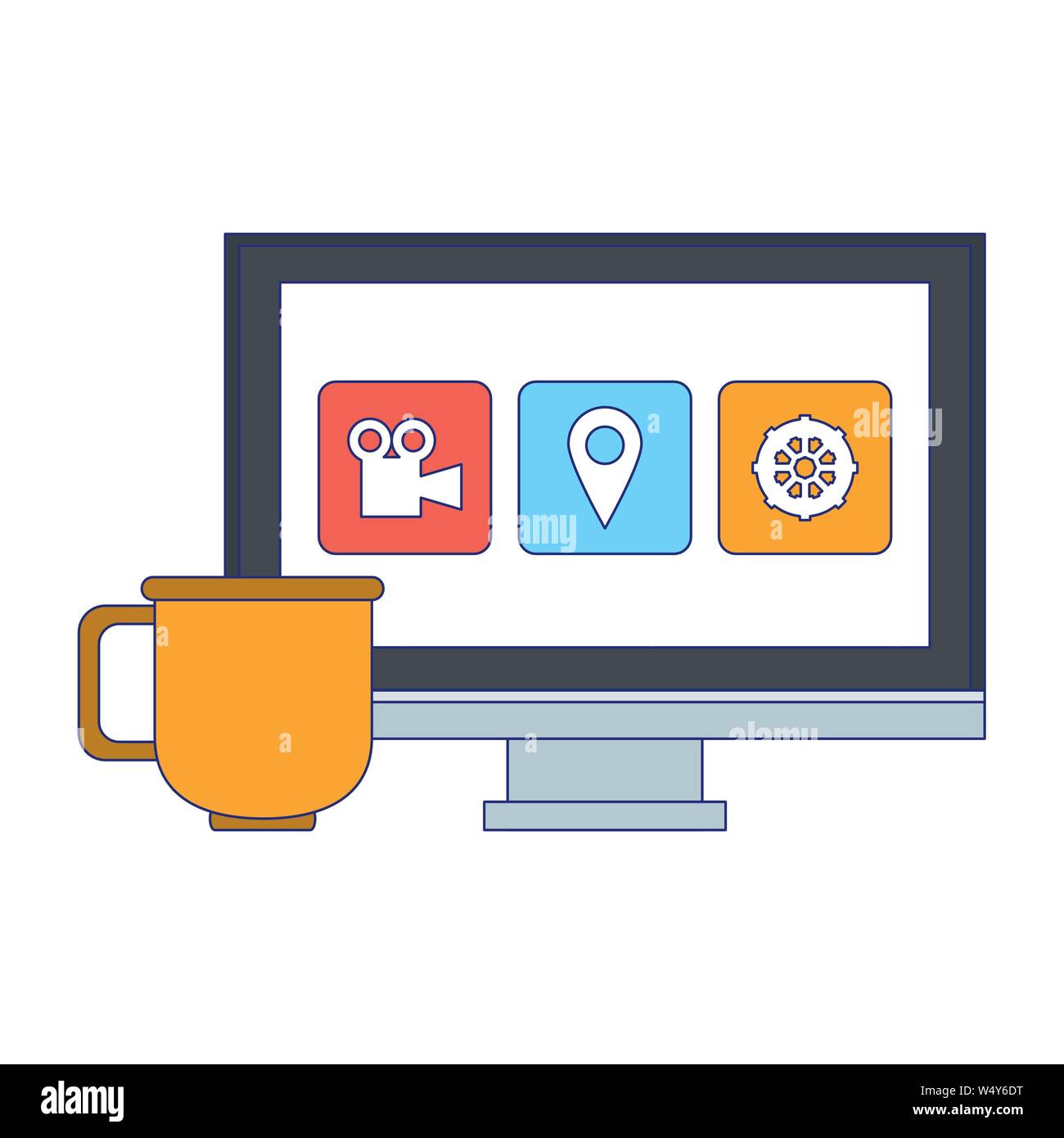 technology digital online modern cartoon Stock Vector Image & Art - Alamy