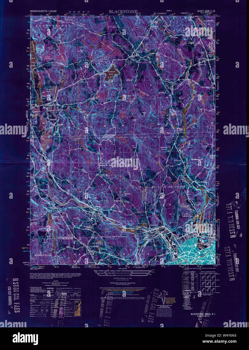 Massachusetts USGS Historical Topo Map MA Blackstone 350853 1948 25000 ...