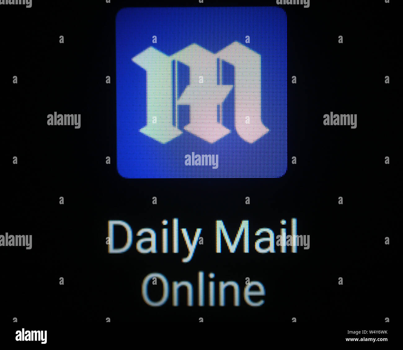 Daily Mail Online newspaper application icon on computer display Stock ...