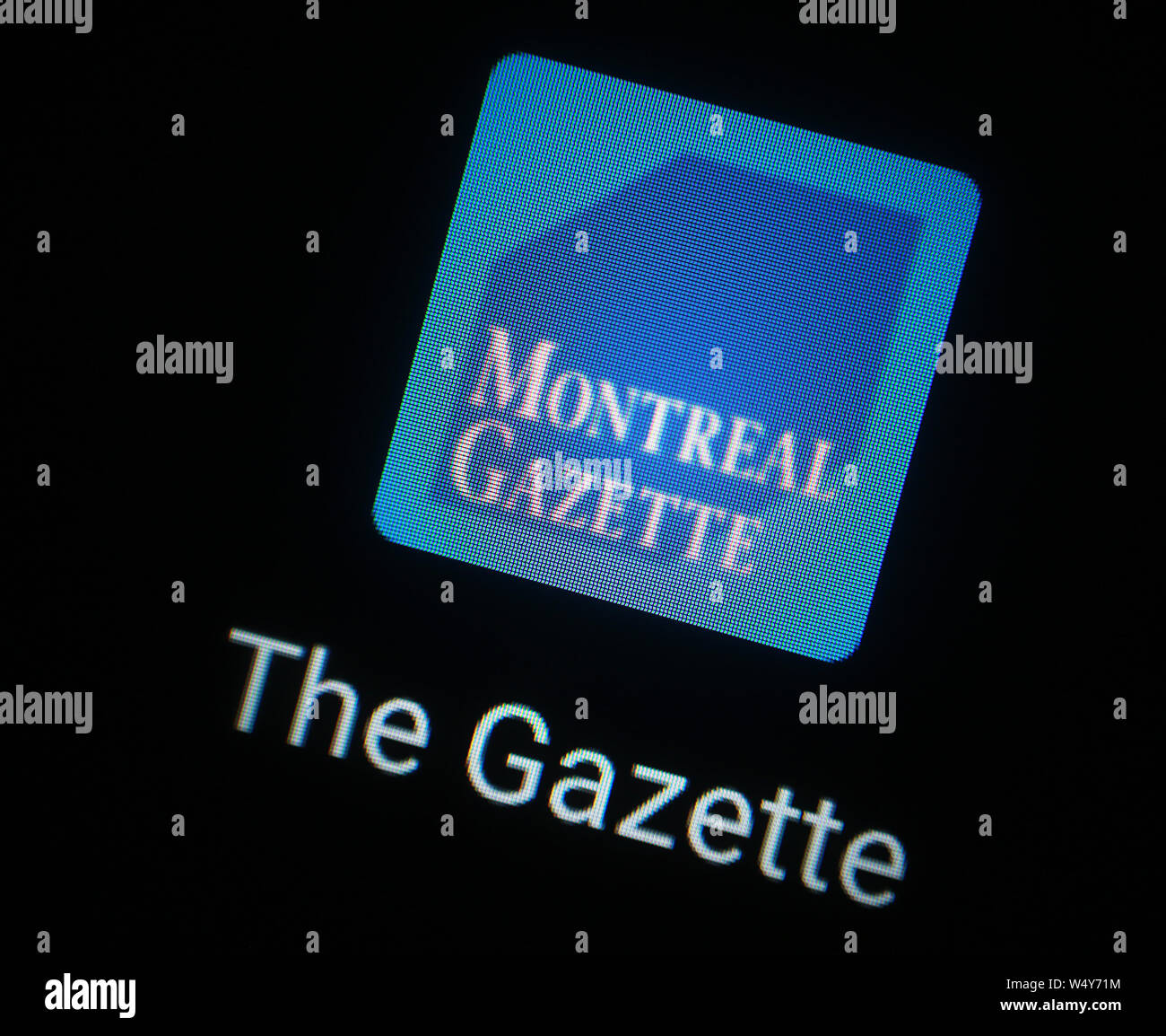 The Montreal Gazette newspaper application icon on computer display ...