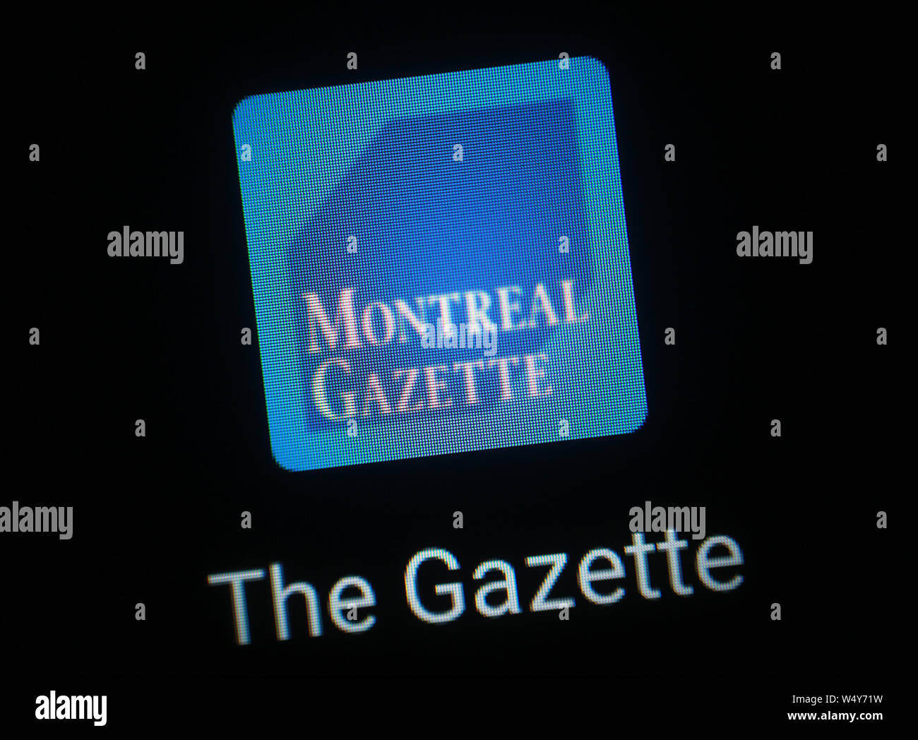 The Montreal Gazette newspaper application icon on computer display ...