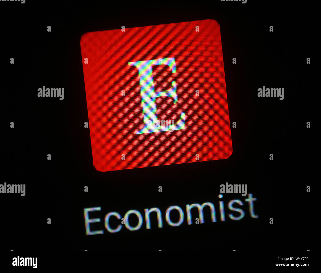 The Economist newspaper application icon on computer display Stock ...