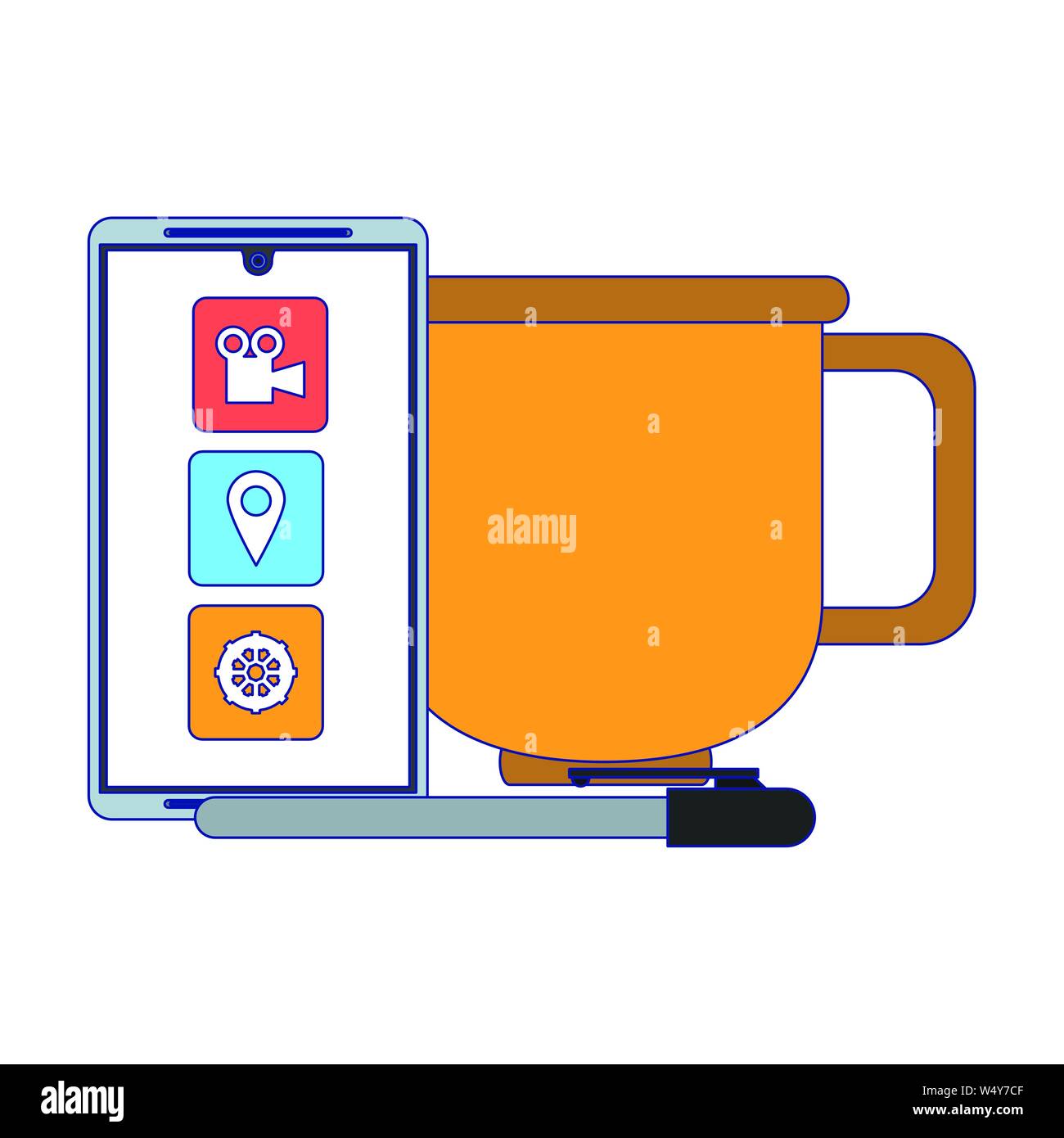 technology digital online modern cartoon Stock Vector Image & Art - Alamy