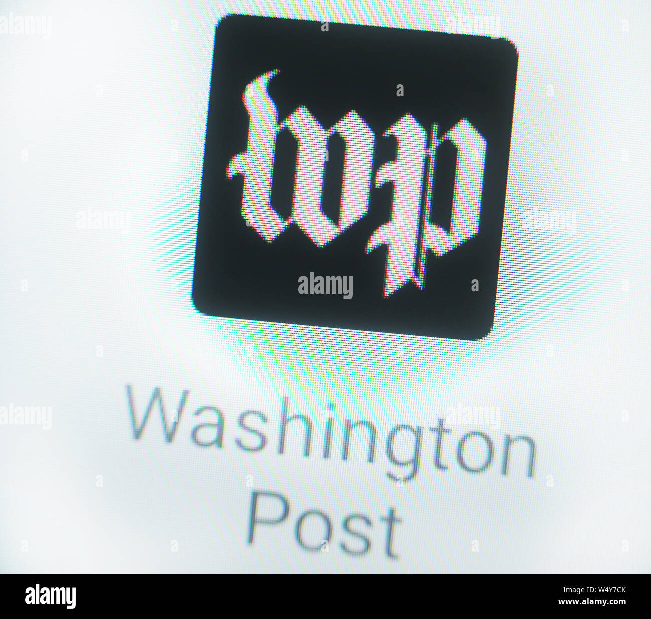 The Washington Post newspaper application icon on computer display ...