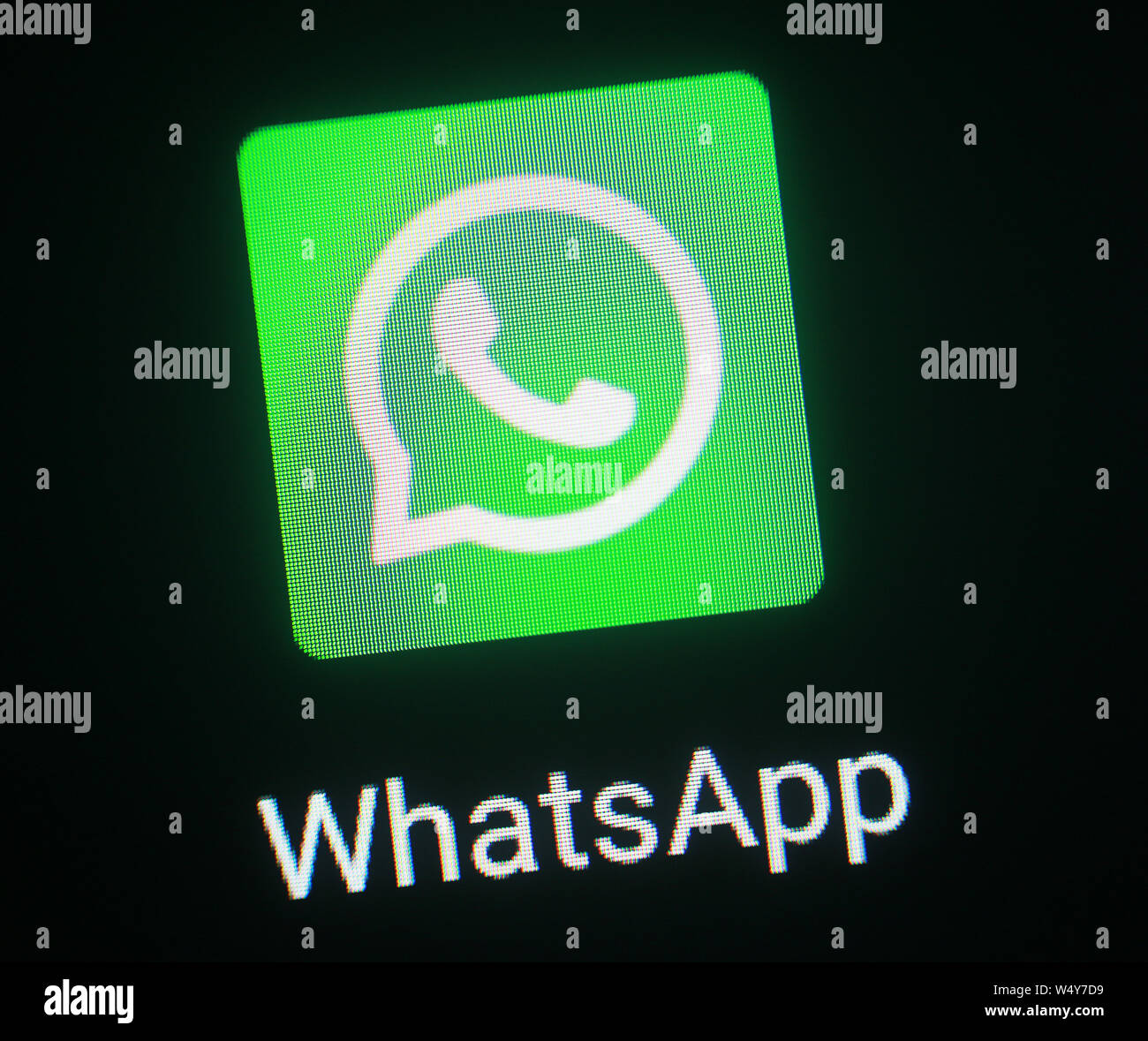 WhatsApp application icon on computer display Stock Photo - Alamy