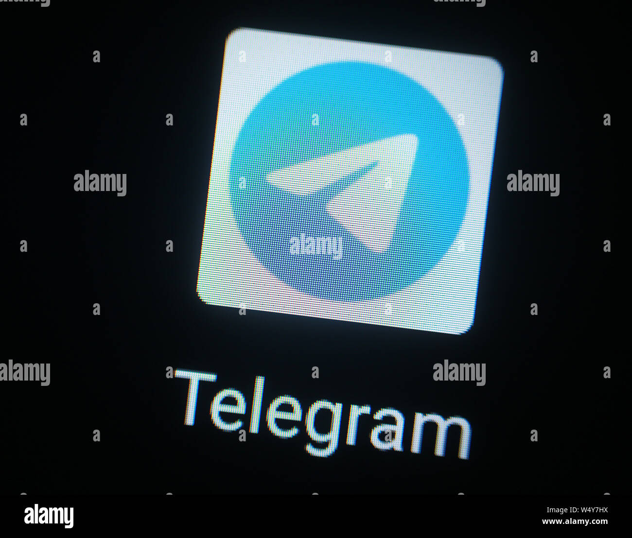 Telegram application icon on computer display Stock Photo - Alamy