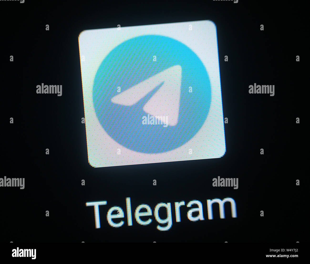 Telegram application icon on computer display Stock Photo - Alamy