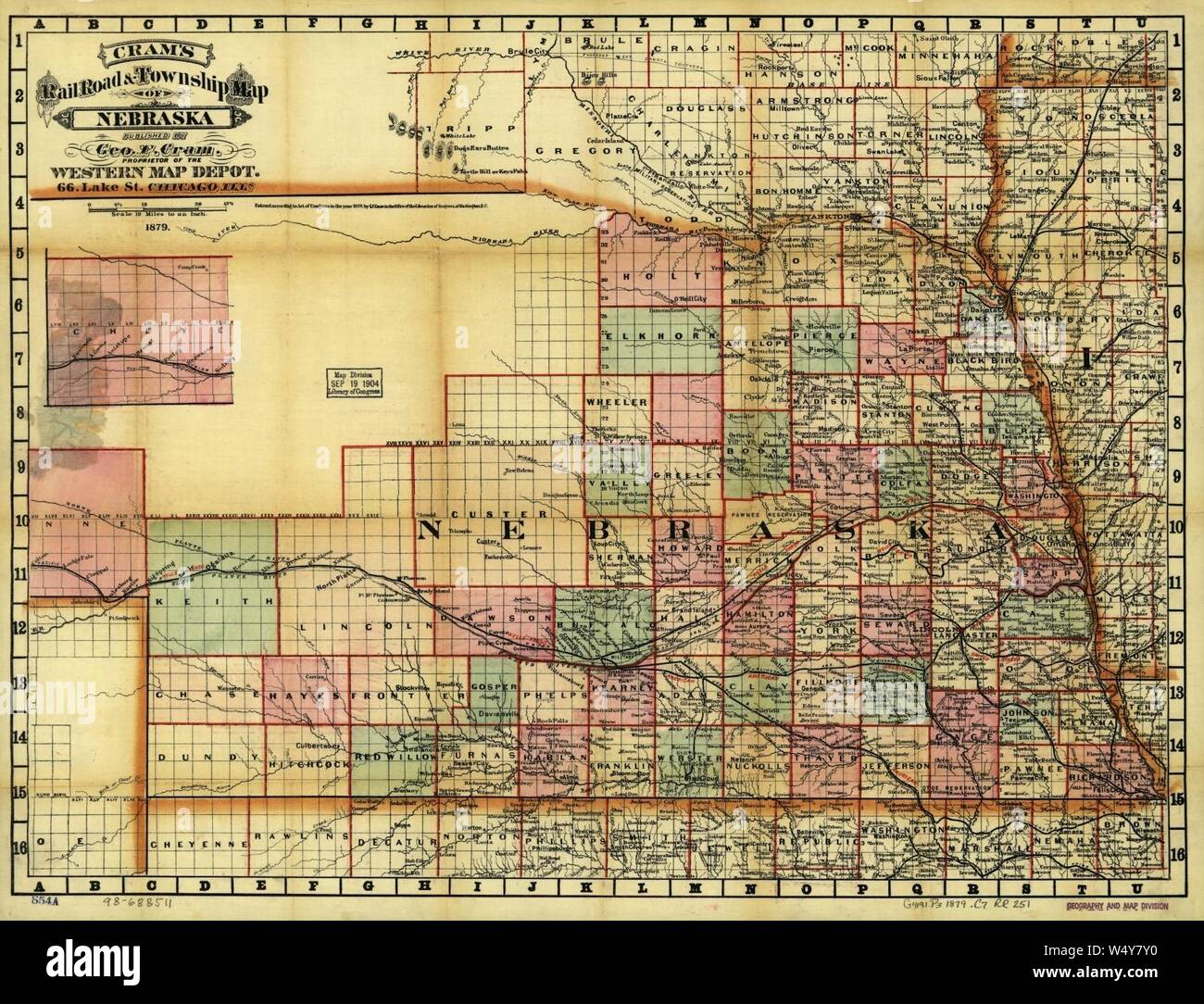 Map of nebraska hi-res stock photography and images - Alamy