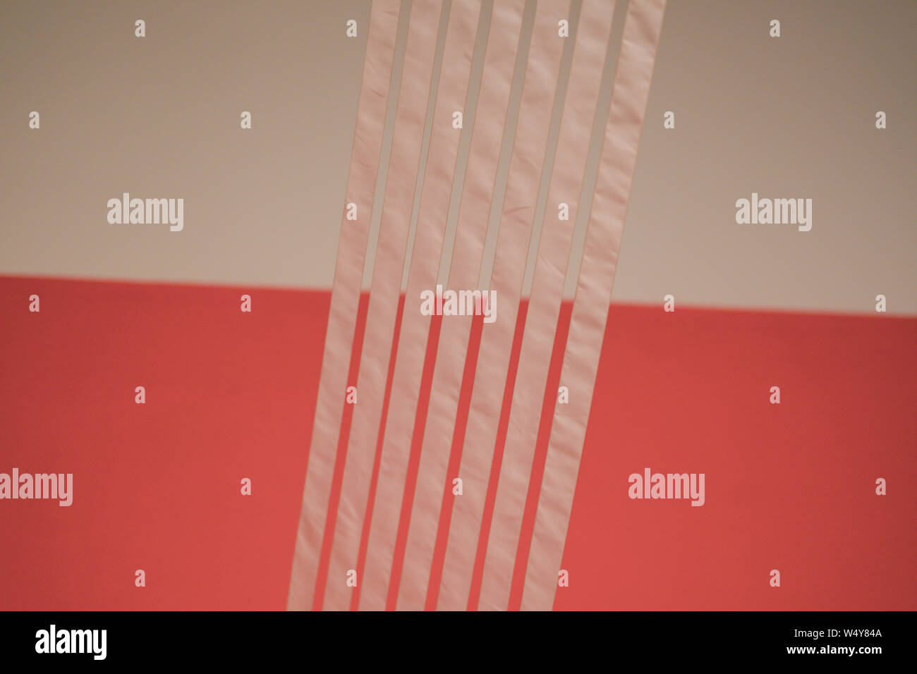 Paper like material strips - Takis exhibition - Tate Modern - London ...