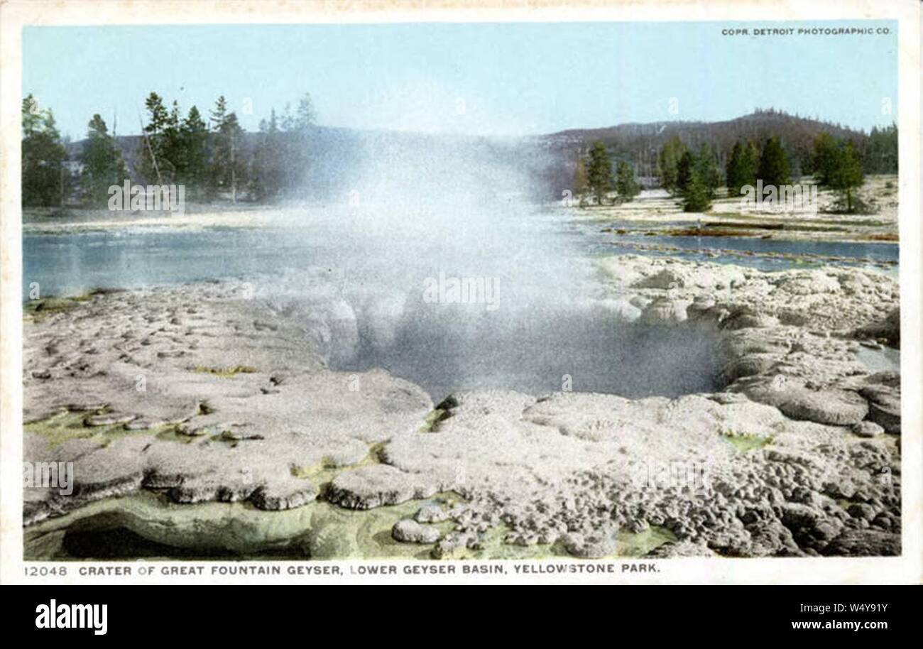 Crater of Great Fountain Geyser, Lower Geyser Basin Stock Photo - Alamy