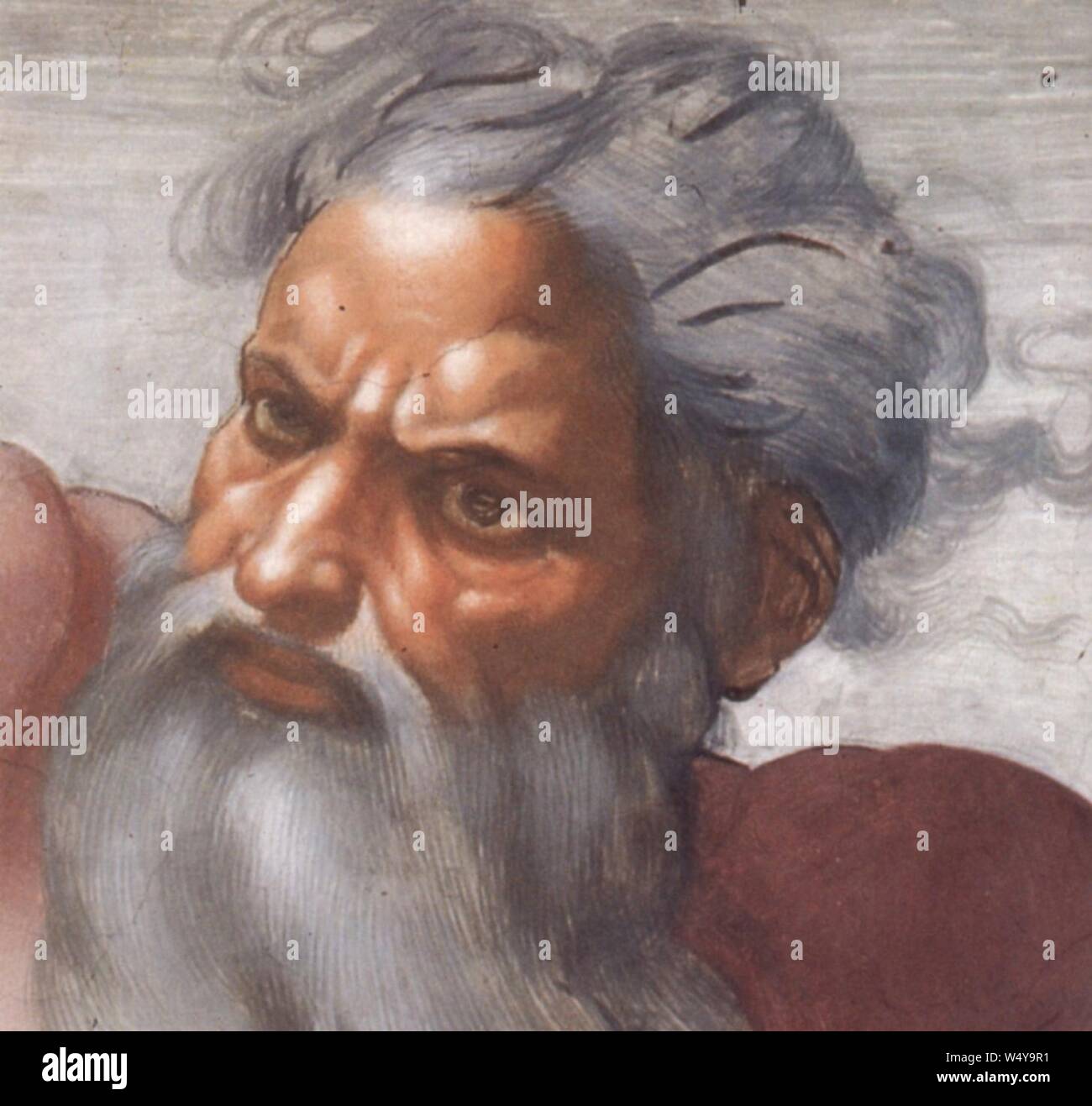 Creation of the Sun and Moon face detail2 Stock Photo - Alamy